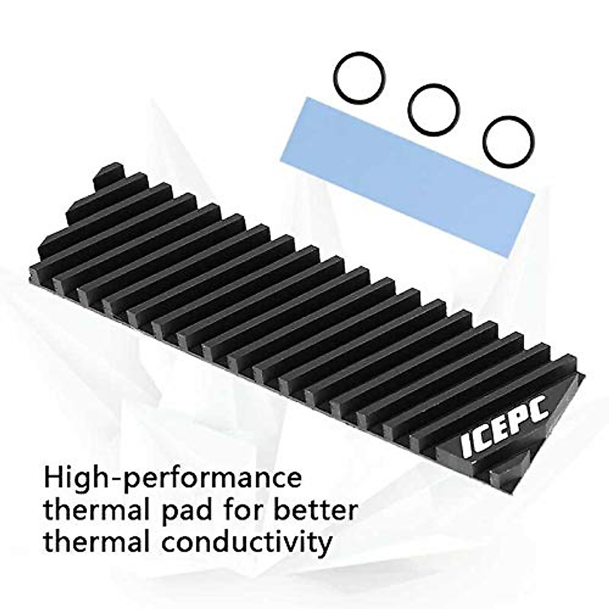 icepc M.2 Heatsink for PS5 PCI-E NVME 2280 SSD Graphene Coating Copper Heat Sink,High Performance SSD Radiator with Thermal Pad for Laptop PC 2280 NGFF Solid State Disk Cooler(70x20x4mm)