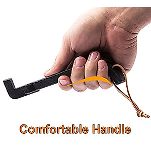 DELSbbq Cast Iron Barbecue Universal Grid Lifter, 8 inch Long hot Surfaces handling Lifter Gripper for Most Charcoal Grills and Gas Grills