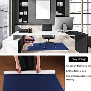 Office Chair Mat, aidoupetPrivateorder Opaque Office Desk Chair Mat for Hardwood Floors Chair Mat Floor Protector Desk Mat Multi-Purpose for Home 0.16" Thick 55"x35" Freely Cuttable (Black)