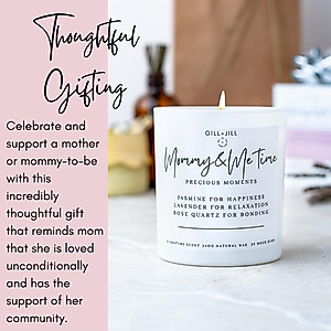 Mommy and Me Time Aromatherapy Candle, Gifts for New Moms, ​Paraffin-Free 100% Natural Soy Wax Blend with Jasmine, Rose Quartz Crystal and Lavender