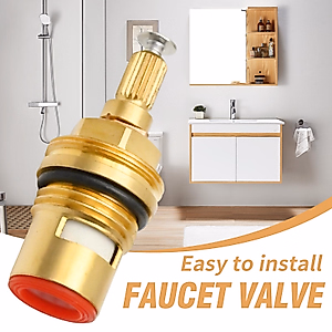 VIKKSAER 2PCS 1/2 Inch Hot & Cold Ceramic Cartridge, 2 Hole Mount Tap Faucet Cartridges, Replaces 45882000 45883000