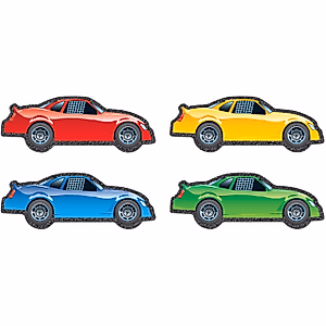 Carson Dellosa 48-Piece Colorful Race Car Bulletin Board Cutouts, Race Car Cutouts for Bulletin Board, Party, and Classroom Décor, Car Cutouts for Classroom Décor and Car Bulletin Board Decorations