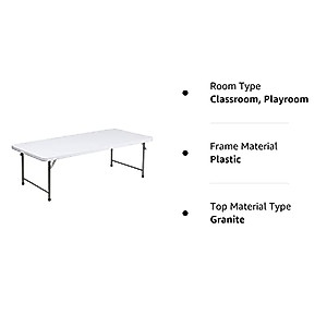 Flash Furniture Paige 4.93-Foot Kid's Granite White Plastic Folding Table