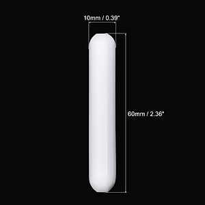 MECCANIXITY Magnetic Stirrer Mixer Stir Bar Rod 60mm(2.36") Cylinder Shape PTFE Coating Magnet White for Laboratory