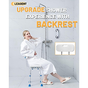 Leagent HSA FSA Shower Chair with Back, Shower Stool for Inside Shower, Shower Seat for Inside Tub, Bath Chair for Inside Bathtub for Elderly/Handicap