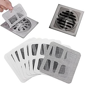 Obfuscate 50PCS Disposable Shower Drain Hair Catcher Mesh Stickers Bathroom Drain Hair Catcher for Bathroom, Laundry, Kitchen,Bathtub,Sink Square Shower Drain Mesh Sticker