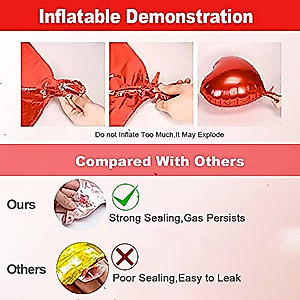 Heart Shaped Foil Balloons for Valentines Day Party Decorations - Pack of 15 -Foil Valentines Day Balloons for Romantic Decorations Special Night (red)