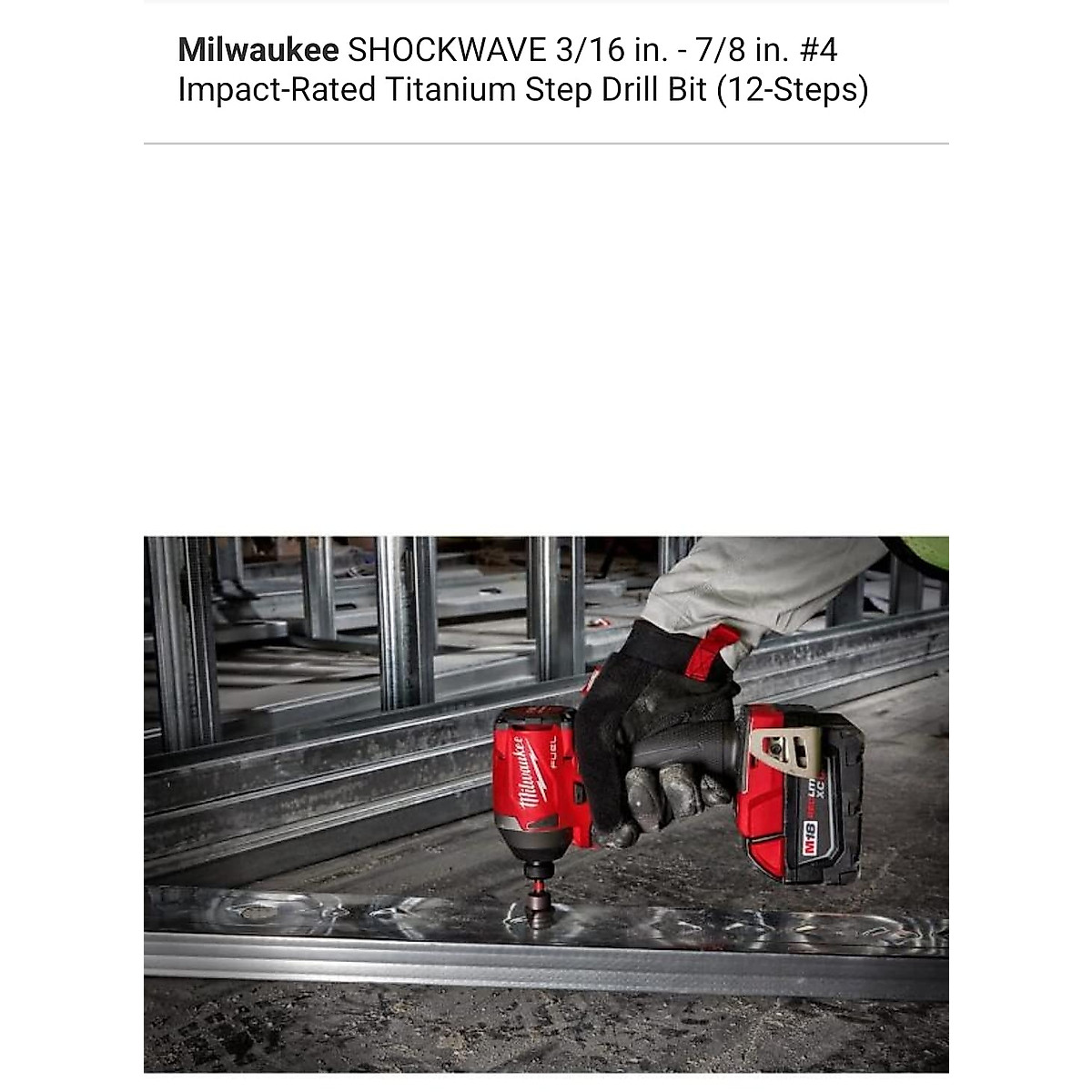 3/16 - 7/8 Impact Step Drill Bit, #4