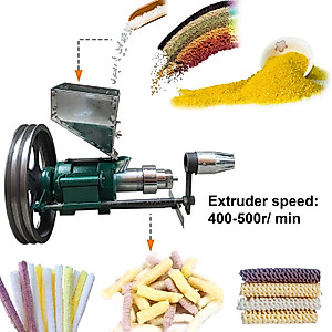 Generic Corn Puffed Food Extruder with Support Frame Extruding Food Puffing Machine with 7 Molds Rice Corn Puffing Snack Extrusion Machine for Kitchen Food Processing