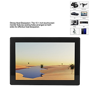 10.1 Inch Touchscreen Monitor, 1280x800 IP65 Waterproof IPS Touch Screen Monitor, HDMI VGA USB Capacitive Touch Monitor, PAL NTSC Automatic Recognition Full View