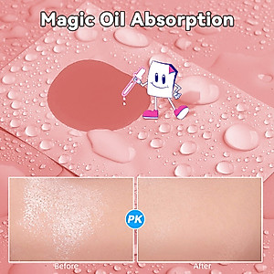 Oil Absorbing Tissues Oil Control Film, Oil Blotting Paper Same Series with Clean & Clear Oil Absorbing Facial Sheets for Oily Skin, 60 sheets Blue + 50 sheets Pink