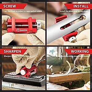 Saker Honing Guide Tool - Sharpening Holder of Whetstone for Woodworking- Chisels and Planes 0-2.55 inches RED,1PC