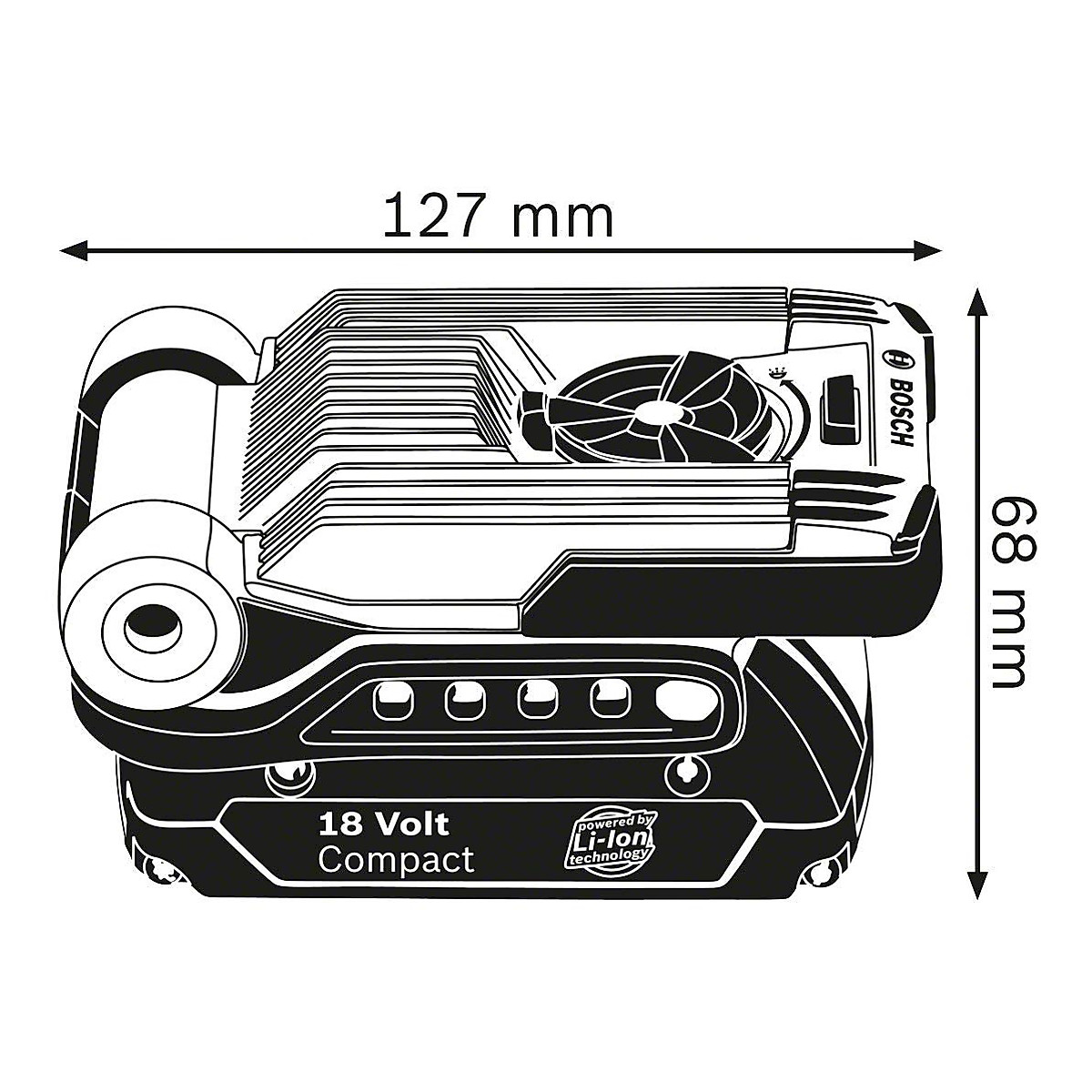 Bosch Professional Gli Variled Cordless Worklight (Without Battery And Charger) - Carton