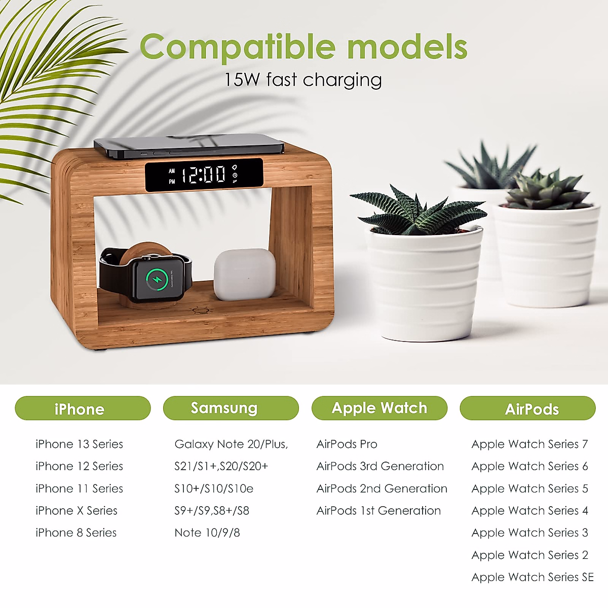 Wireless Charging Station, 3 in 1 Charging Station for Apple Devices, Fast Wireless Charger Stand for iPhone 14 13 12 11 Pro Max XR XS 8 Plus, Apple Watch 8 7 6 5 4 3 2 SE, AirPods Pro 3 2