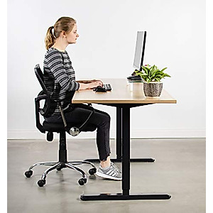 VIVO Electric Stand Up Desk Frame Workstation with Memory Touch Pad, Single Motor Ergonomic Standing Height Adjustable Base, Black, DESK-V102E
