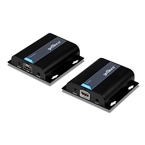 gofanco HDMI Extender Over IP Ethernet Balun - 1080p, Up to 394ft (120m), 1 to Many Over Gigabit Switch or 1 to 1 Extender Over CAT5e/6/7, Network LAN, IR Extension, HDMI Over IP (HDbitTv2)