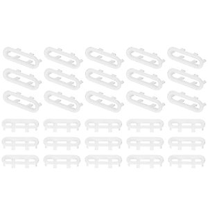 uxcell 30pcs Sink Overflow Rings, Bathroom Kitchen Basin Trim Bath Sink Hole Oval Hollow Plastic Overflow Drain Cover Insert in Hole (White)