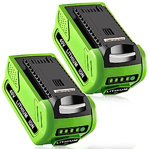 2 Pack 6.0Ah Lithium ion 40 Volt 29472 29462 Battery Replacement for Greenworks 40V Battery Compatible with Greenworks 29252 20202 22262 25312 25322 20642 22272 27062 21242 Cordless Power Tools(Green)