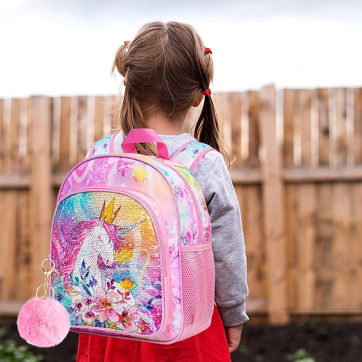 CCJPX Unicorn Backpack for Girls, 12.5” Toddler Sequin Bookbag Kindergarten Cute School Bag