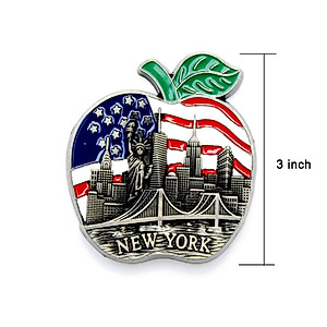 Color May Vary. Big Apple New York Souvenir Metal Fridge NY Magnet - Brooklyn Bridge,Chrysler Building,Statue of Liberty,Empire State Building NYC Metal Magnet (Pack 1)