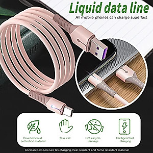 BGNTBUK Charging Cable 10 Silicone Type-C Liquid with Light Charger 3A Cable Fast 2M Cable Data Cable&Charger Charging Cable for Android Devices 10ft