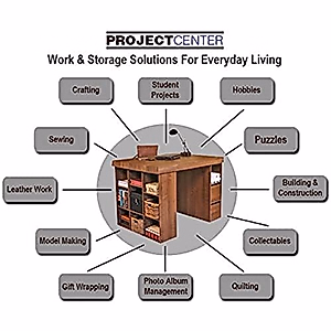Project Center Desk with 2 Bookcase Sides-White