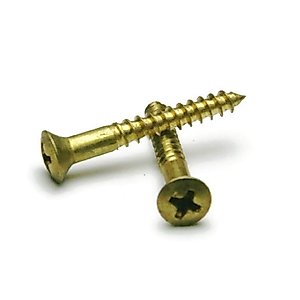 #10-13 Wood Screws - Phillips Oval Head Wood Screws - Brass #10-13 x 1 Qty 25