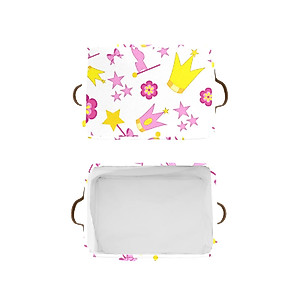 Deven A Lovely Princess Personalized Large Storage Baskets for Organizing Shelves with Handle,Closet Decorative Storage Bins for Toy, Bathroom,Nursery,Home 1 Pack