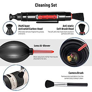 NEEWER 58mm Lens and Filter Set: Wide Angle/2.2X Telephoto Additional Lens for 18mm-85mm APS-C Lens, (+1+2+4+10) Close Up Macro/ND/UV/CPL/FLD Filters for Camera Lens with ⌀58mm Thread