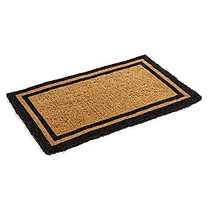 Kempf Black Border Coco Coir Doormat - Heavy Duty Doormats - 22" X 36"