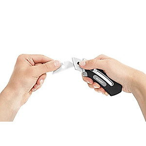 Westcott E-84029 00 Collapsible Utility Knife, Ergonomic Cutter with telescoping Mechanism and automated Blade retraction, Black