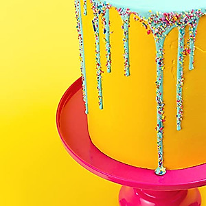 11" Hot Pink Plastic Cake Stand | Melamine Wedding Cake Stand | Pretty Cake Stands for Dessert Table | Serving Trays for Party or Brunch Decorations | Adorable Cake Plate by Sprinkles & Confetti