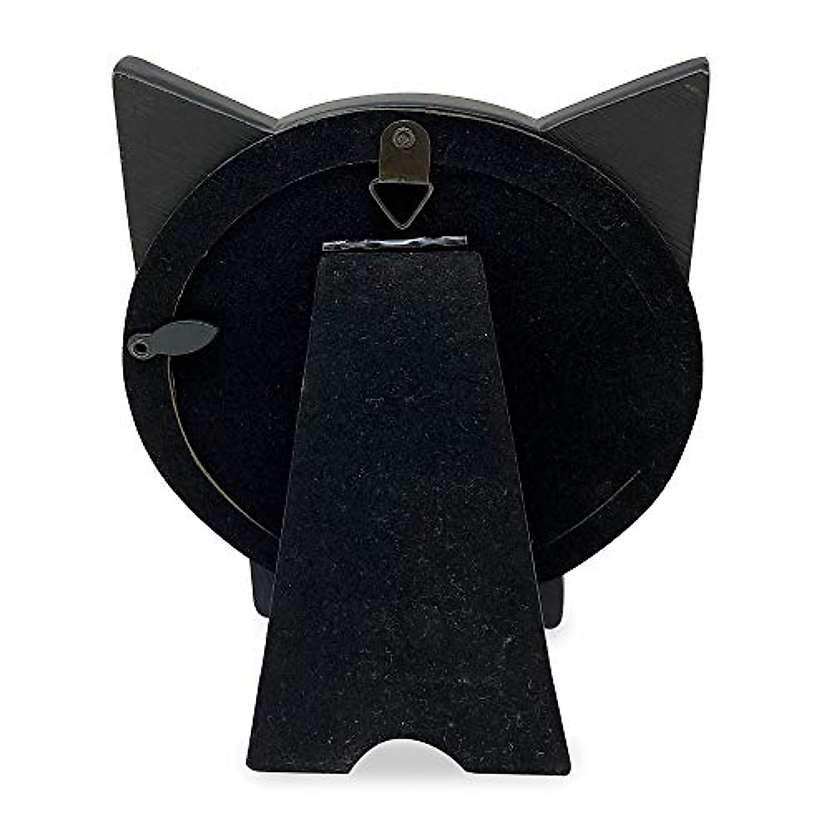 Isaac Jacobs 4x4 Round Resin Sentiment Cat Picture Frame with Ears, Photo Tabletop & Wall Display Hanging Display & Home Décor (Black)