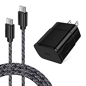 USB C Samsung Fast Charger, 25W PD Type C Super Fast Charging Block for Samsung Galaxy S23 S22 S21 FE S20 A04s A03s A14 A53 A13 Z Fold 4,Pixel 7/7 Pro/6a, 6Ft Android Charger Cable USB C to USB C Cord