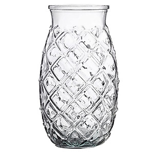 Angoily Tiki Pineapple Glasses Cocktail Glasses Whiskey Glass Tumbler Mug Cup for Barware Kitchen Drinking Water Beer 480ml