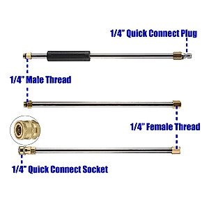 M MINGLE Pressure Washer Wand Extension, 1/4 Inch Quick Connect, 4000 PSI
