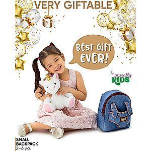 Naturally KIDS Unicorn Backpack, Unicorn Toys for Girls Age 4-6, Toys for 3 Year Old Girl Gifts Birthday