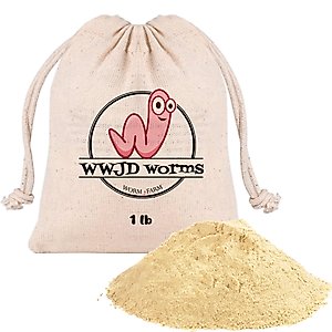 WWJD Worms Food for Worms - Mineral-Rich Worm Food, Boosts Composting Efficiency, Promotes Healthy Worms - Earthworm Chow for Nightcrawlers & Red Wigglers - Nutrient Blend for Worm Bin, 1 Pound