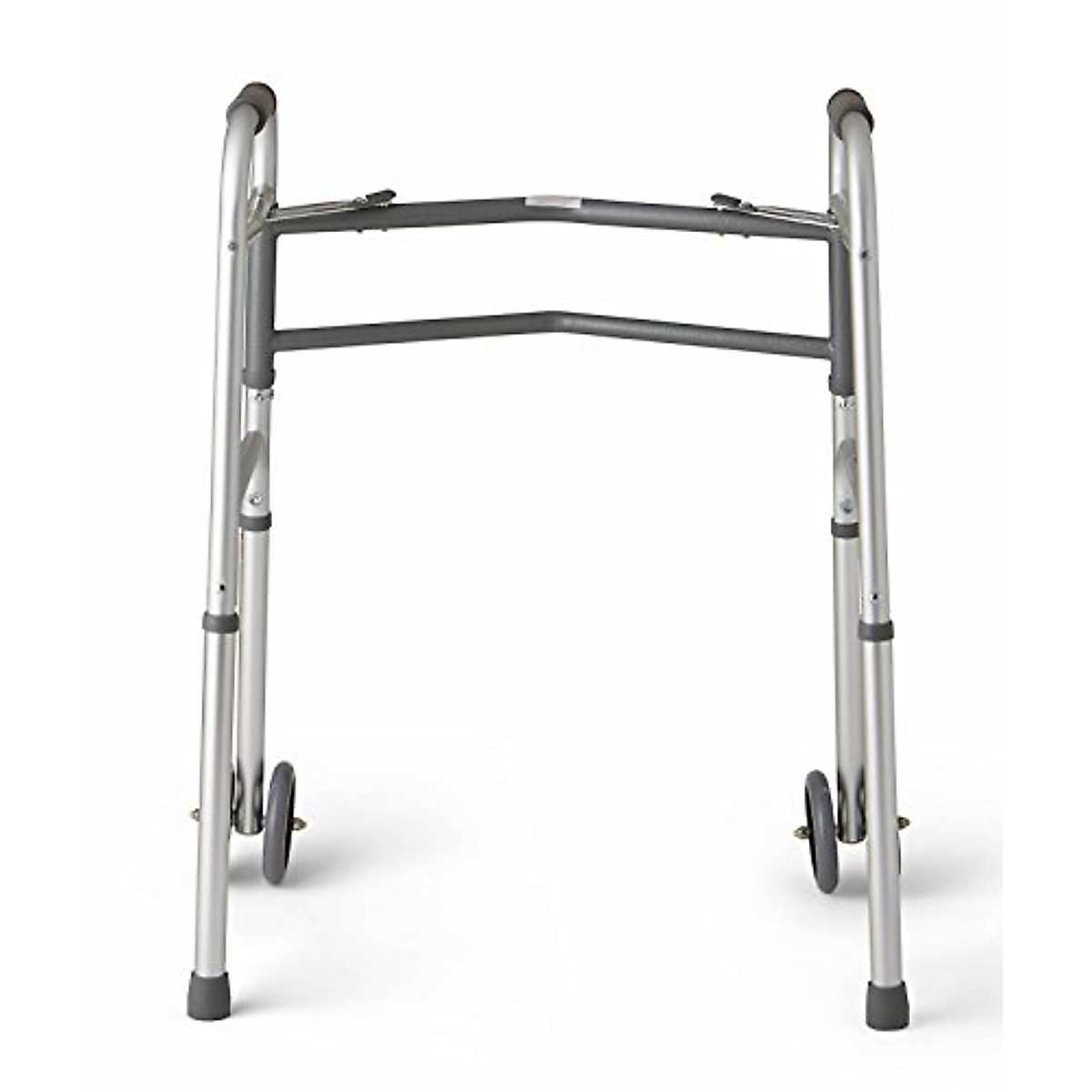 Medline Heavy Duty Bariatric Folding Walker with 5" Wheels with Durable Plastic Handles