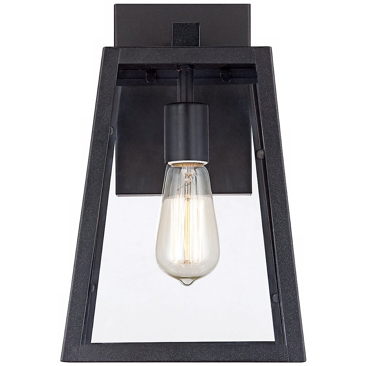 John Timberland Arrington Modern Industrial Outdoor Wall Light Fixture Black 13" Clear Glass Antique Edison Style Bulb Exterior House Porch Patio Outside Deck Garage Yard Front Door Garden Home