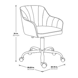 OSP Home Furnishings Versailles Office Chair in Smoke Velvet Fabric with Chrome Base