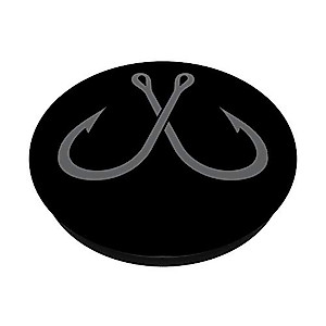 Grey, Fishing Hook, Fish Hook PopSockets PopGrip: Swappable Grip for Phones & Tablets