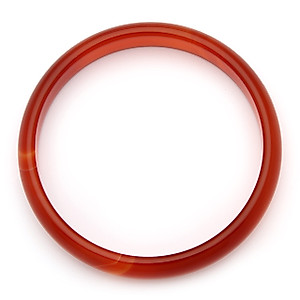PalmBeach Genuine Red Agate Bangle Bracelet (13mm), 8.5 inches