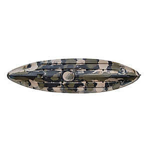 BKC UH-RA220 11.5 Foot Angler Sit On Top Fishing Kayak with Paddles and Upright Chair and Rudder System Included (Camo)