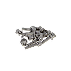 MroMax M2.5x12mm 304 Stainless Steel Hex Socket Head Cap Screws Inner Hex Machine Screws Bolts Combine with Spring Washer and Plain Washers Silver Tone 10Pcs