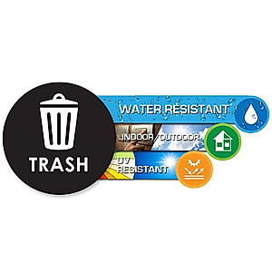 Recycle Sticker Trash Can Decal - 6" Large Recycling Vinyl - 4 Pack (Black & Blue)