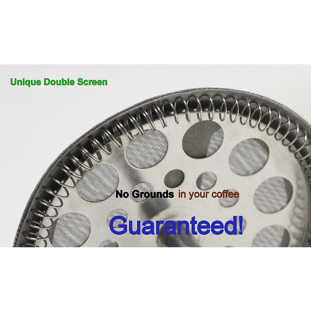 Coffee Maker French Press:by SterlingPro [Double Filter - the Purest home-brewed coffee/tea] Gift 2 Free Bonus Screens [Premium Stainless Steel] [Thick Heat-resistant Glass Pot (34 oz, mirror)