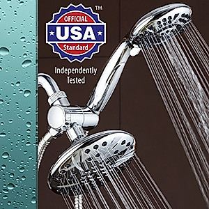 High Pressure 6-inch / 6-Setting Premium Rain Shower Head by AquaDance for the Ultimate Shower Spa Experience! Officially Independently Tested to Meet Strict US Quality & Performance Standards!