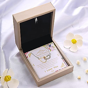 Alittlecare Granddaughter Necklace From Grandmom - Interlocking Heart Necklace Filled With My Love - Gift for Granddaughter On Birthday/Christmas/Mother's day/Graduation/Wedding/Valentines