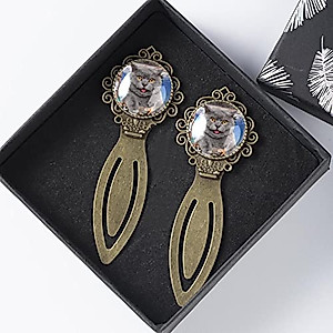 Bookmark, 2 Pack Bookmarks for Book Lovers, Window Cat Ocean Beach Sea Summer Funny